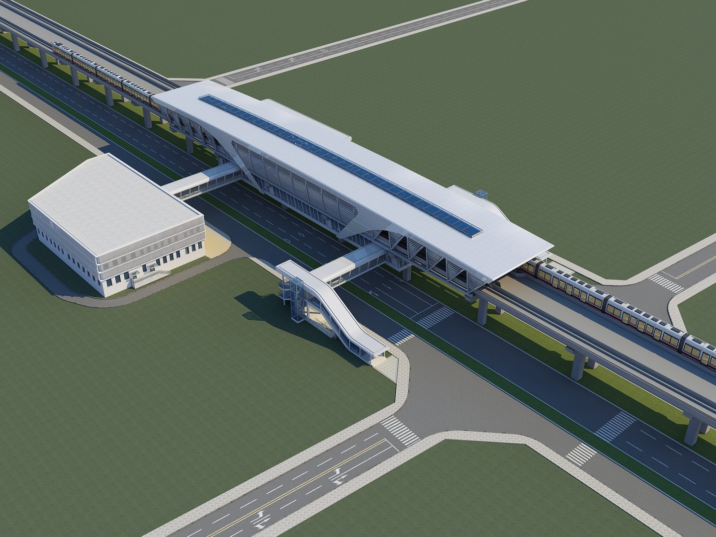 3D Model Light Rail Station - TurboSquid 2032181