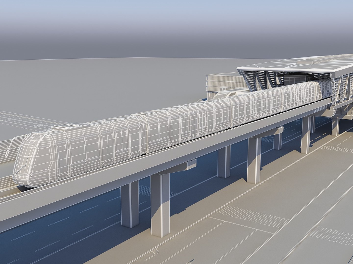 3D Model Light Rail Station - TurboSquid 2032181