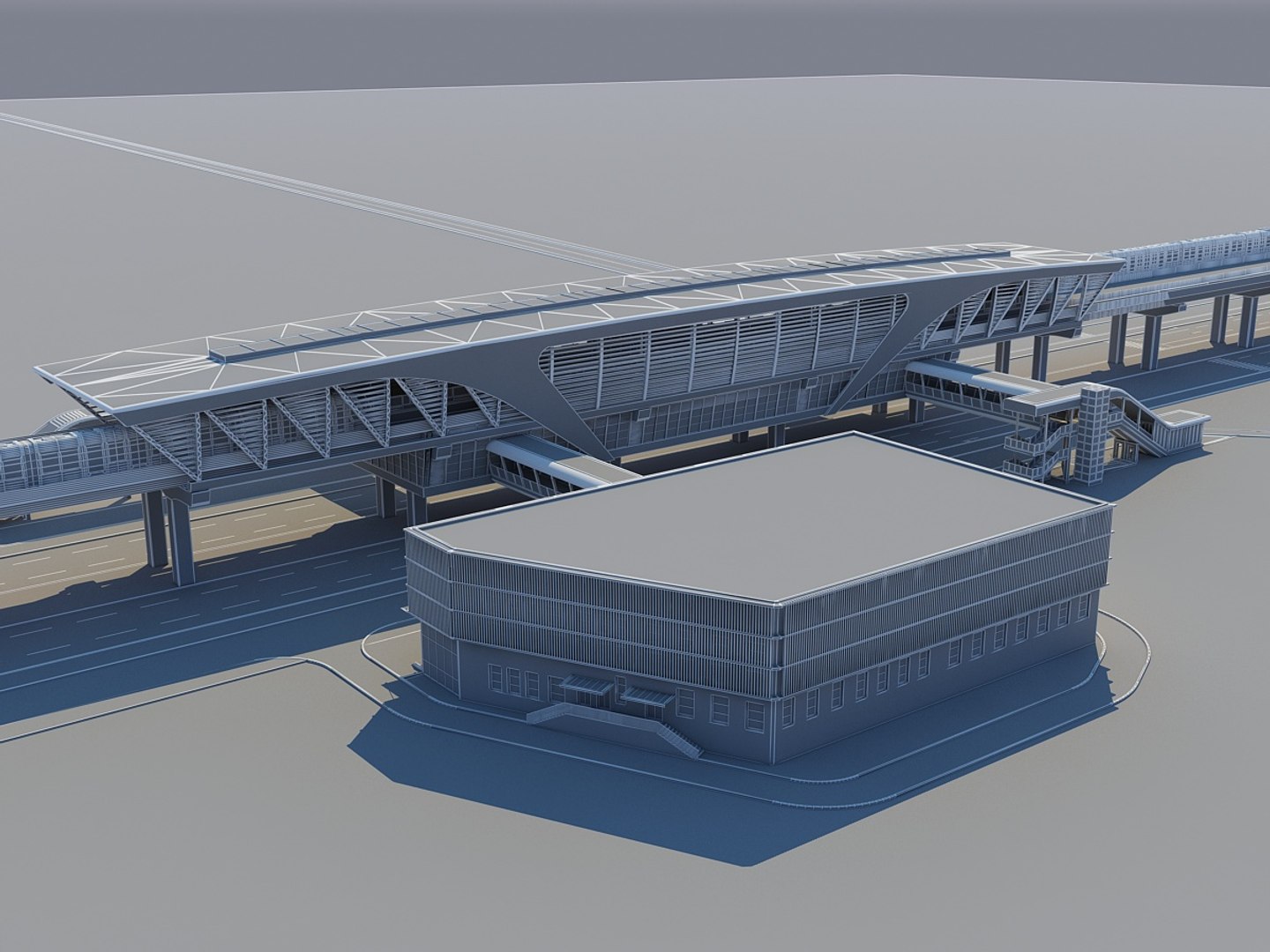 3D Model Light Rail Station - TurboSquid 2032181