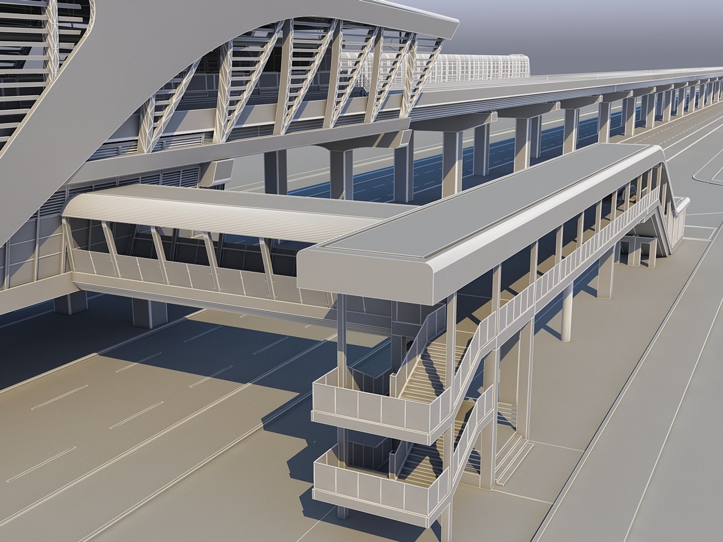 3D Model Light Rail Station - TurboSquid 2032181