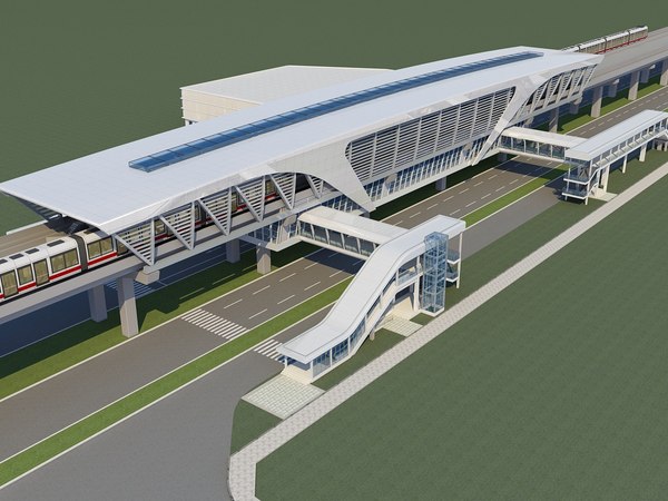 modelo 3d Light Rail Station - TurboSquid 2032181