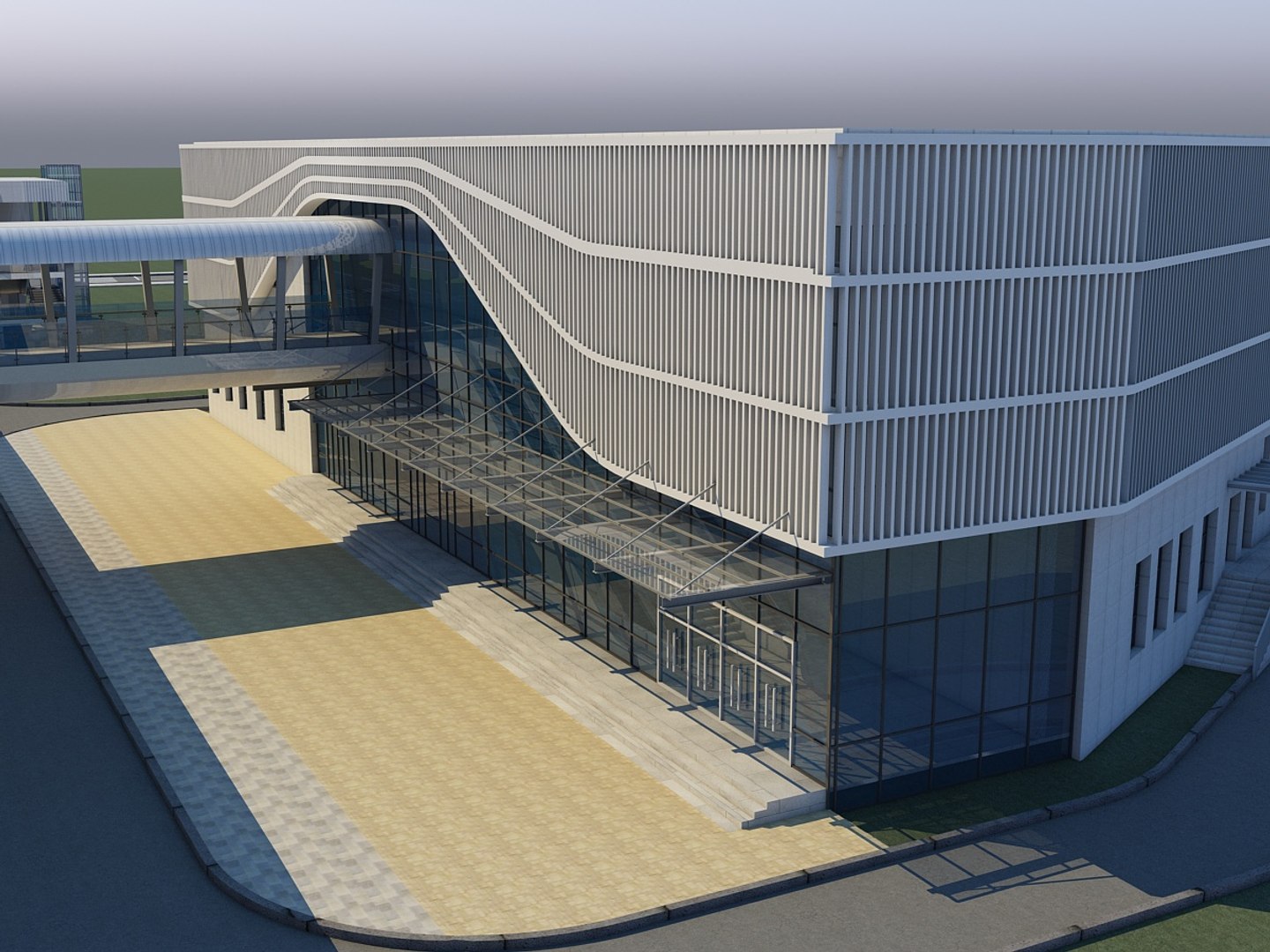 3D Model Light Rail Station - TurboSquid 2032181