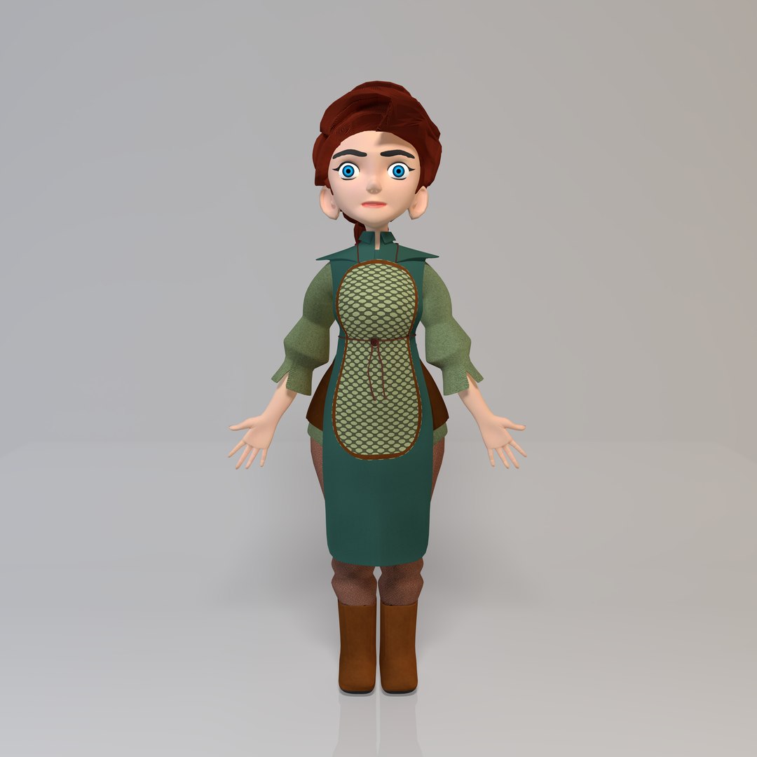 Female Cartoony Character 3D - TurboSquid 2174723