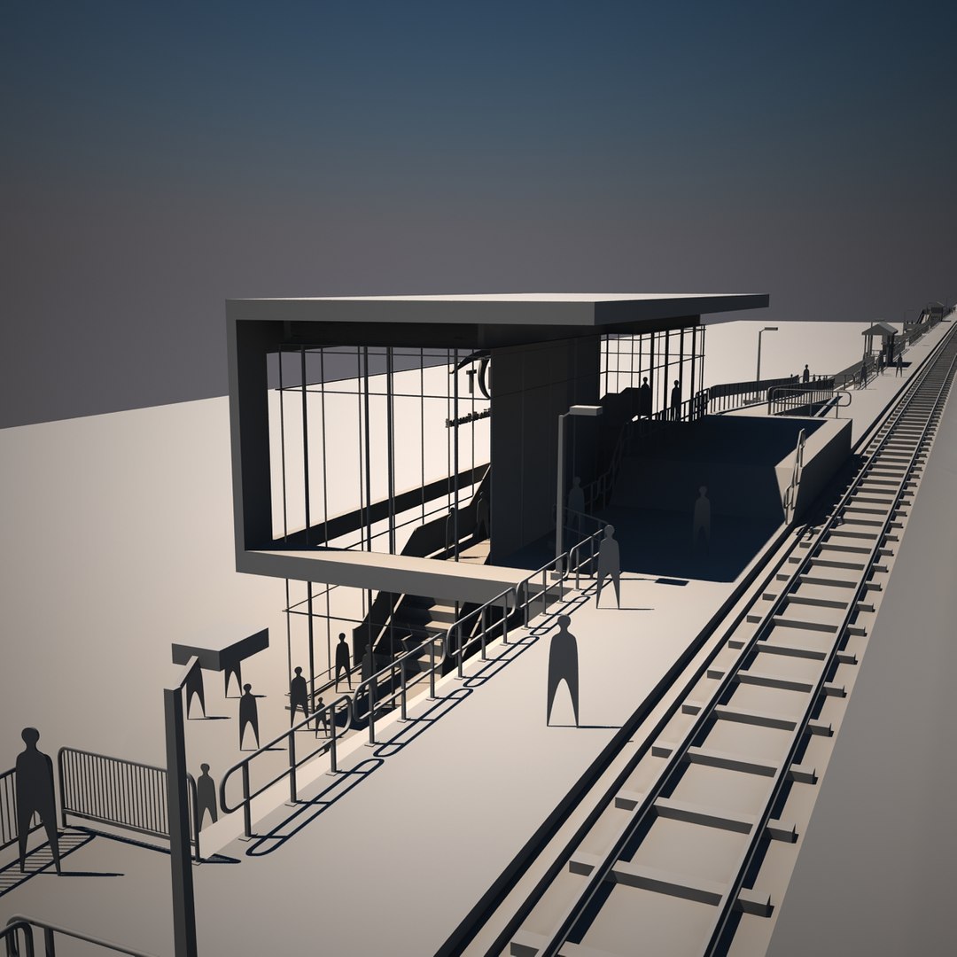 3d Train Station 01 Model