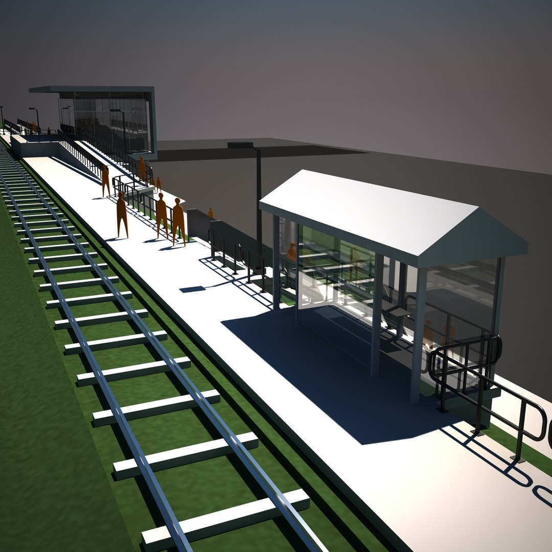 3d Train Station 01 Model