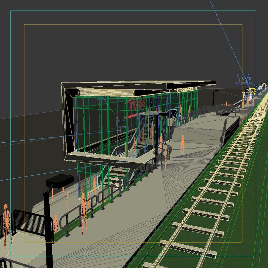 3d Train Station 01 Model