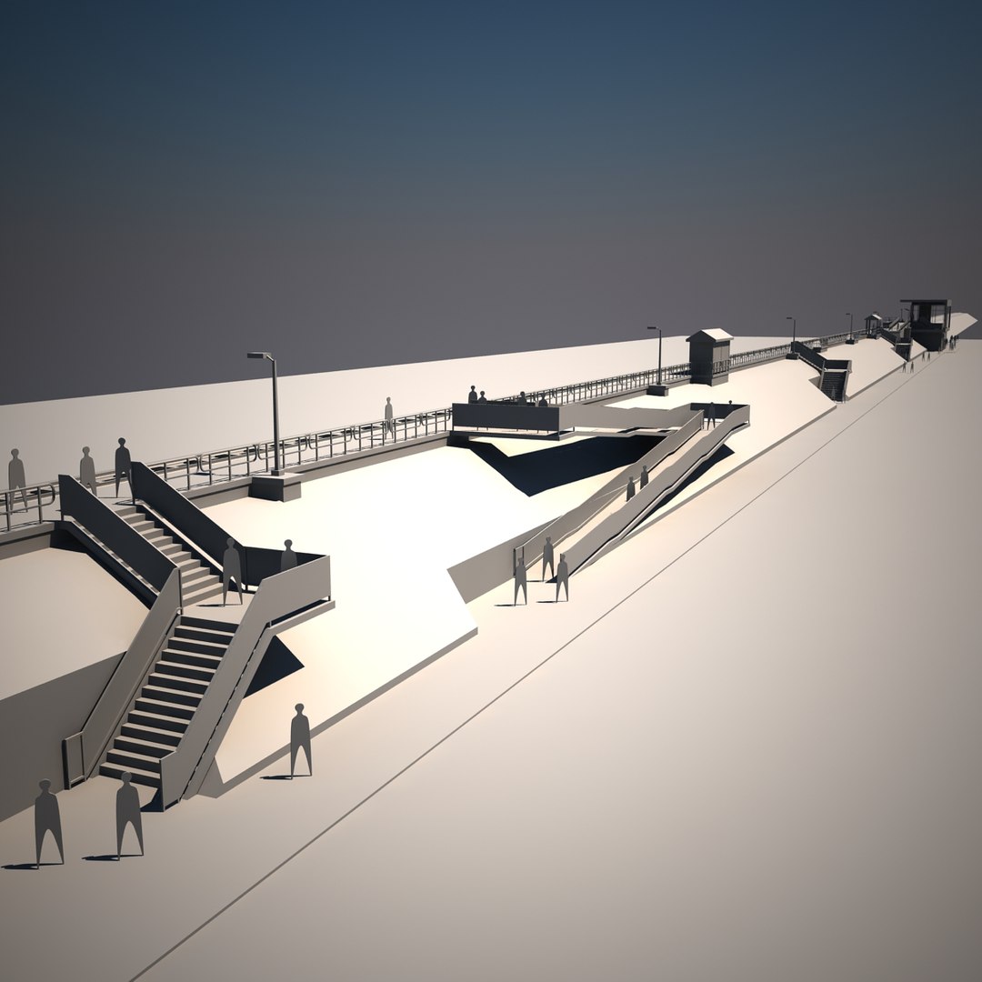 3d Train Station 01 Model