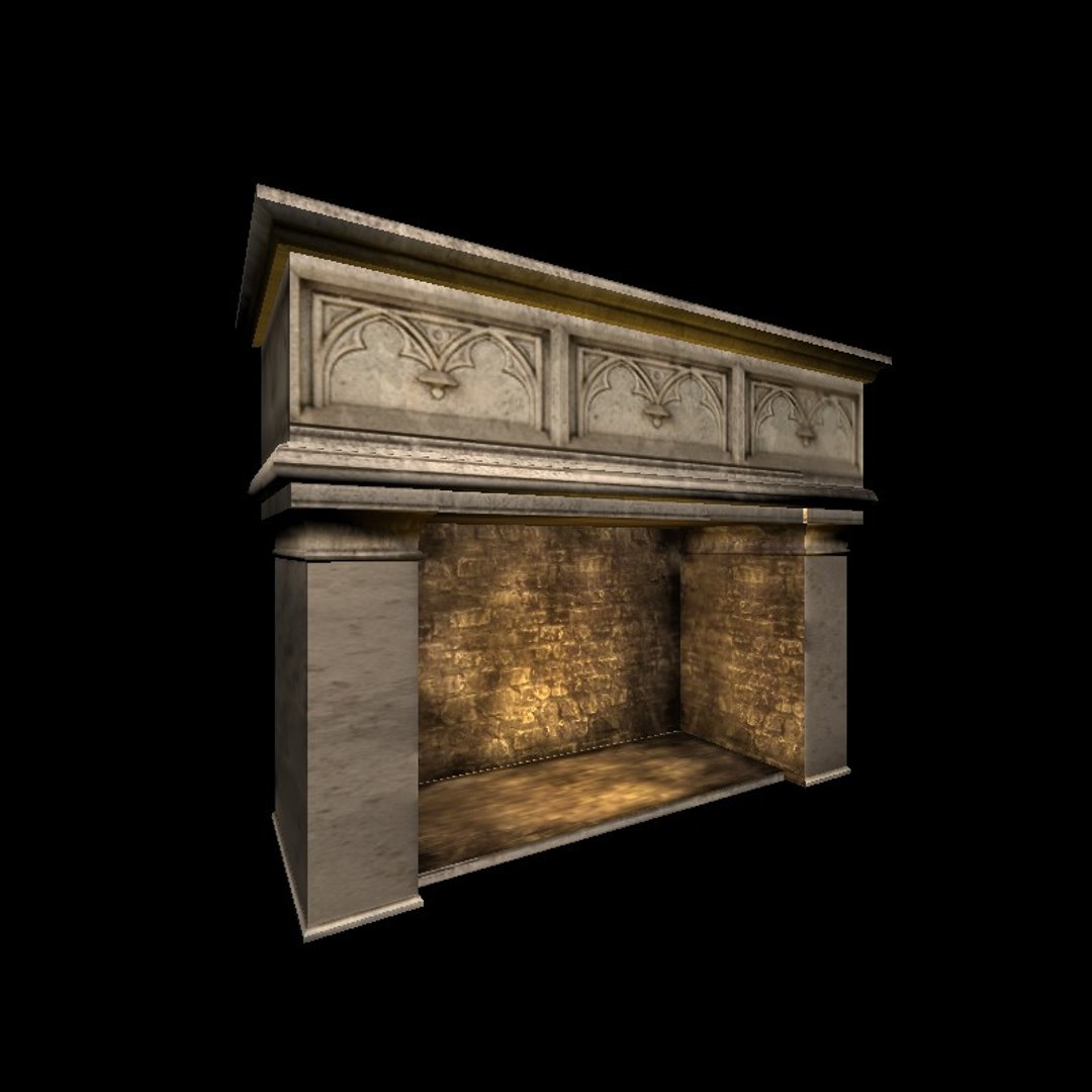 3ds Gothic Fireplace