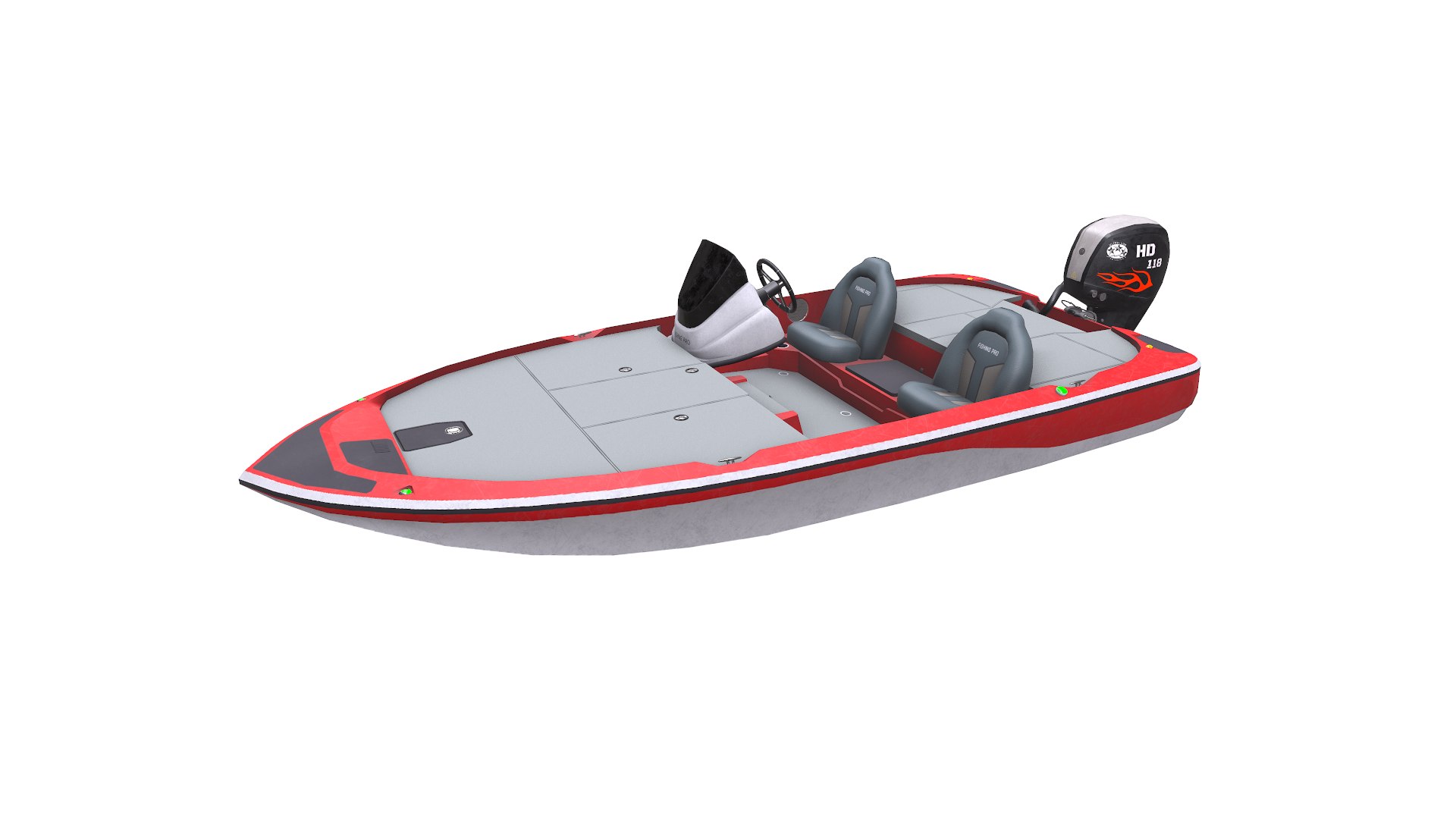 modelo 3d Bass Fishing Boat Low-poly PBR - TurboSquid 2015010