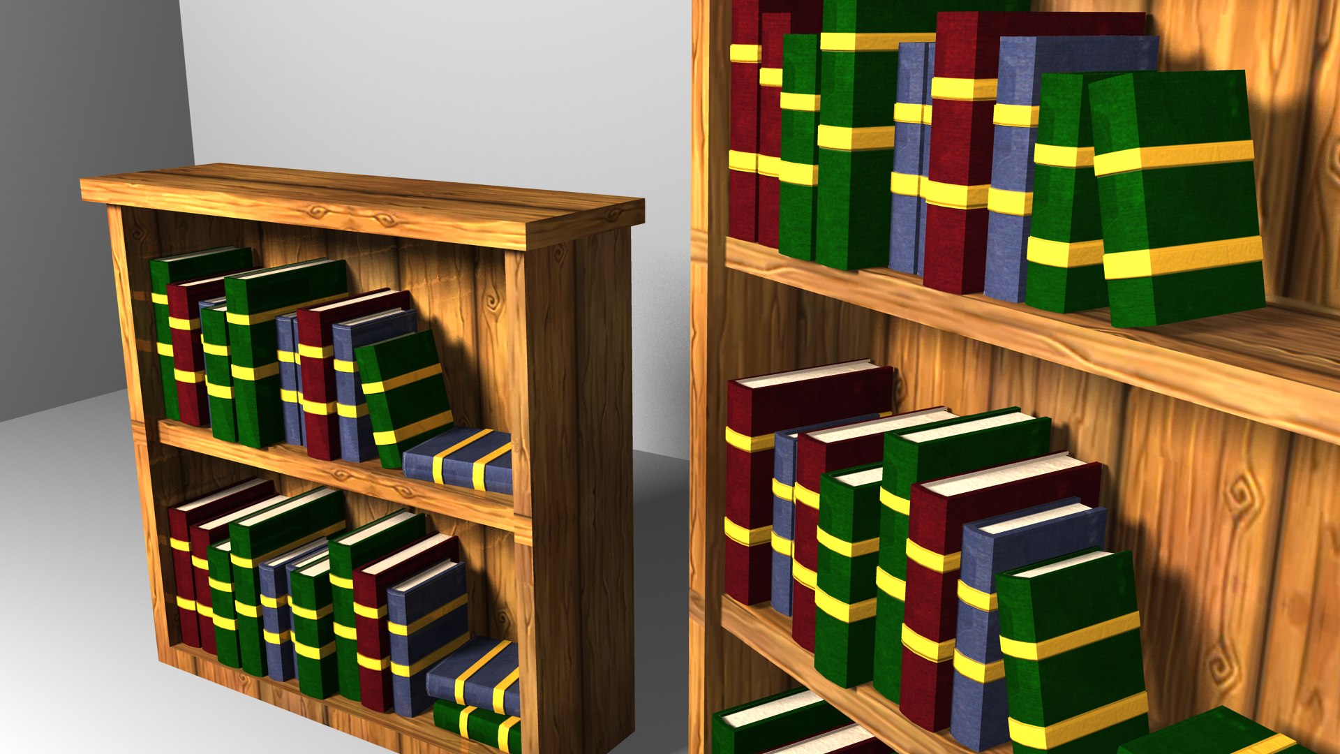 bookcase architectural scene obj
