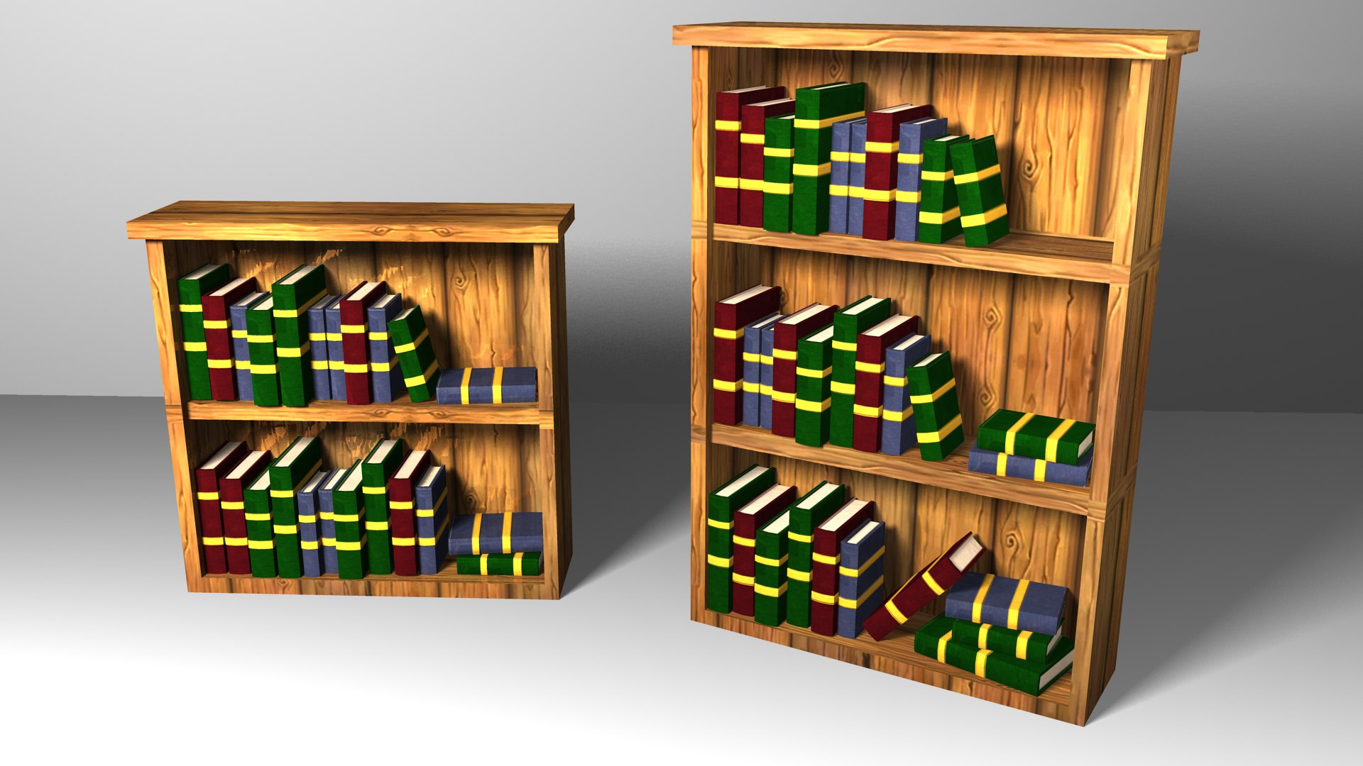 bookcase architectural scene obj