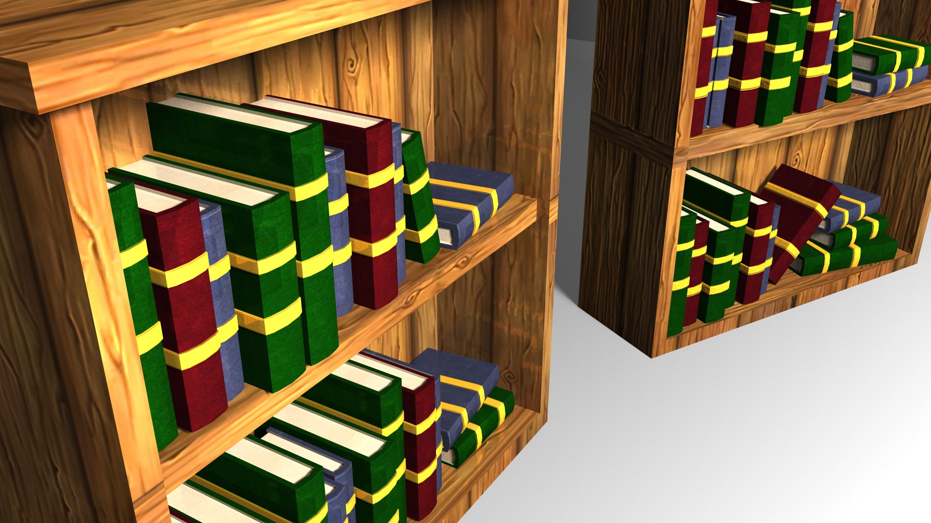 bookcase architectural scene obj