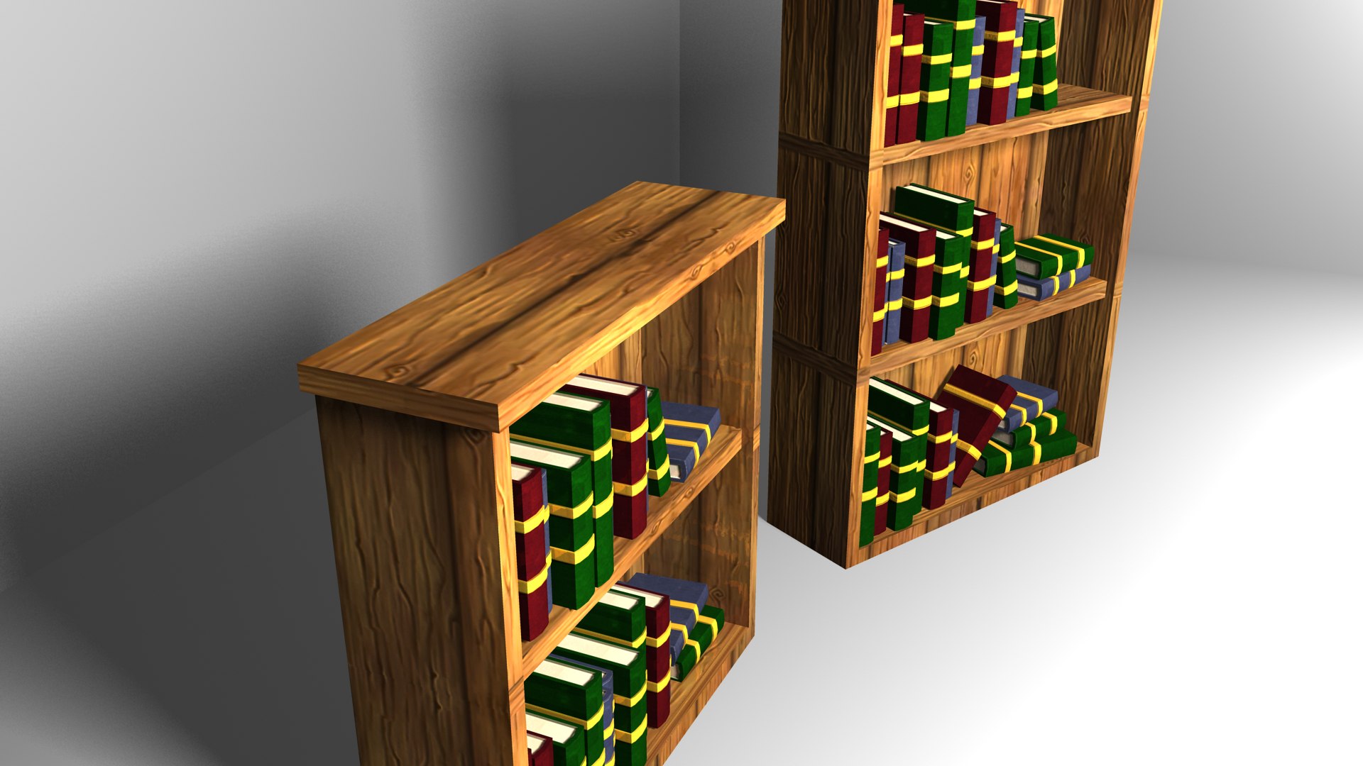 bookcase architectural scene obj