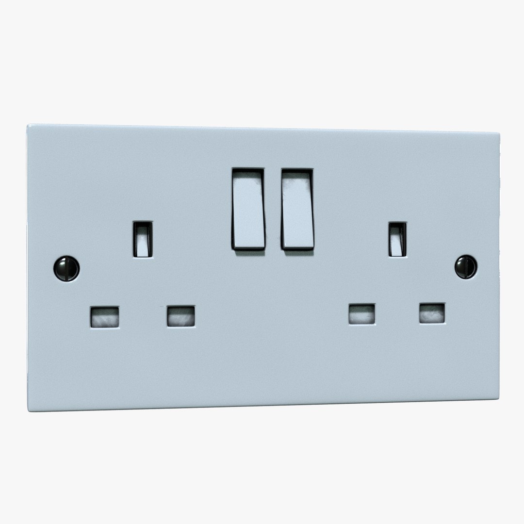 3D uk wall plug - TurboSquid 1303912