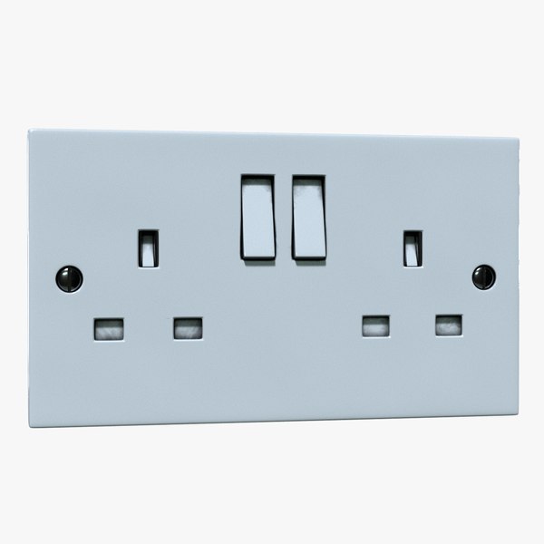 3D uk wall plug - TurboSquid 1303912