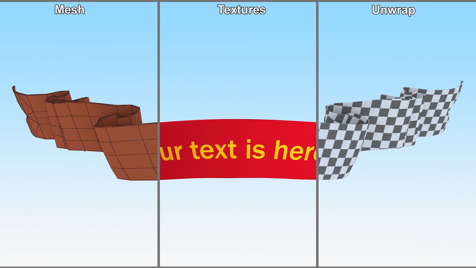 Red Label Ribbon Banner 3D Model - TurboSquid 2002540