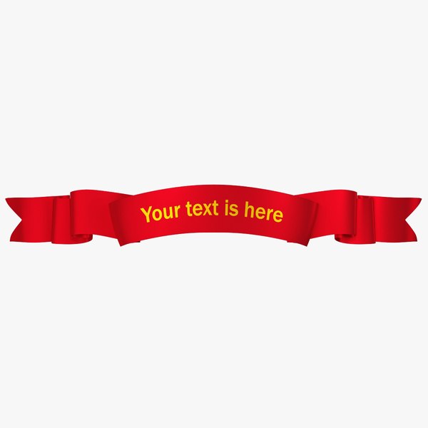 Red Label Ribbon Banner 3D model - TurboSquid 2002540