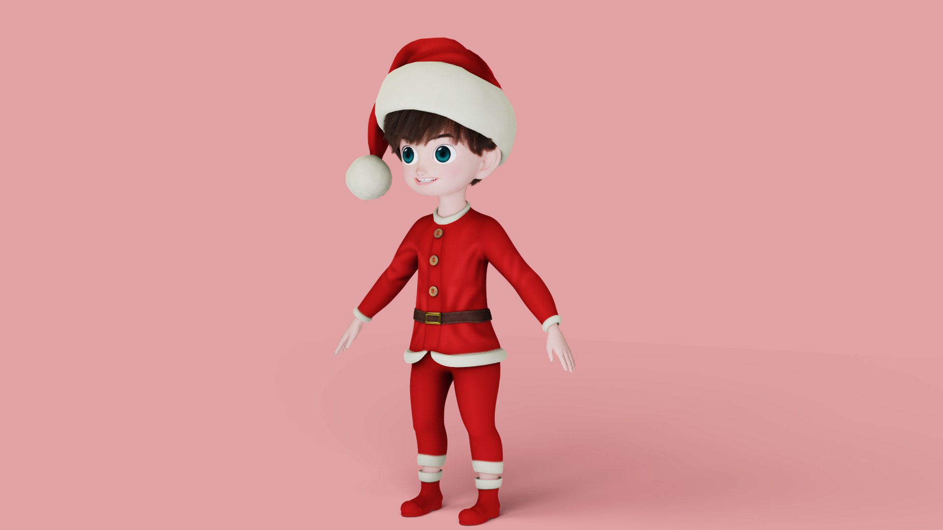Cartoon Santa Boy Rigged In Blender 3D Model - TurboSquid 1973204