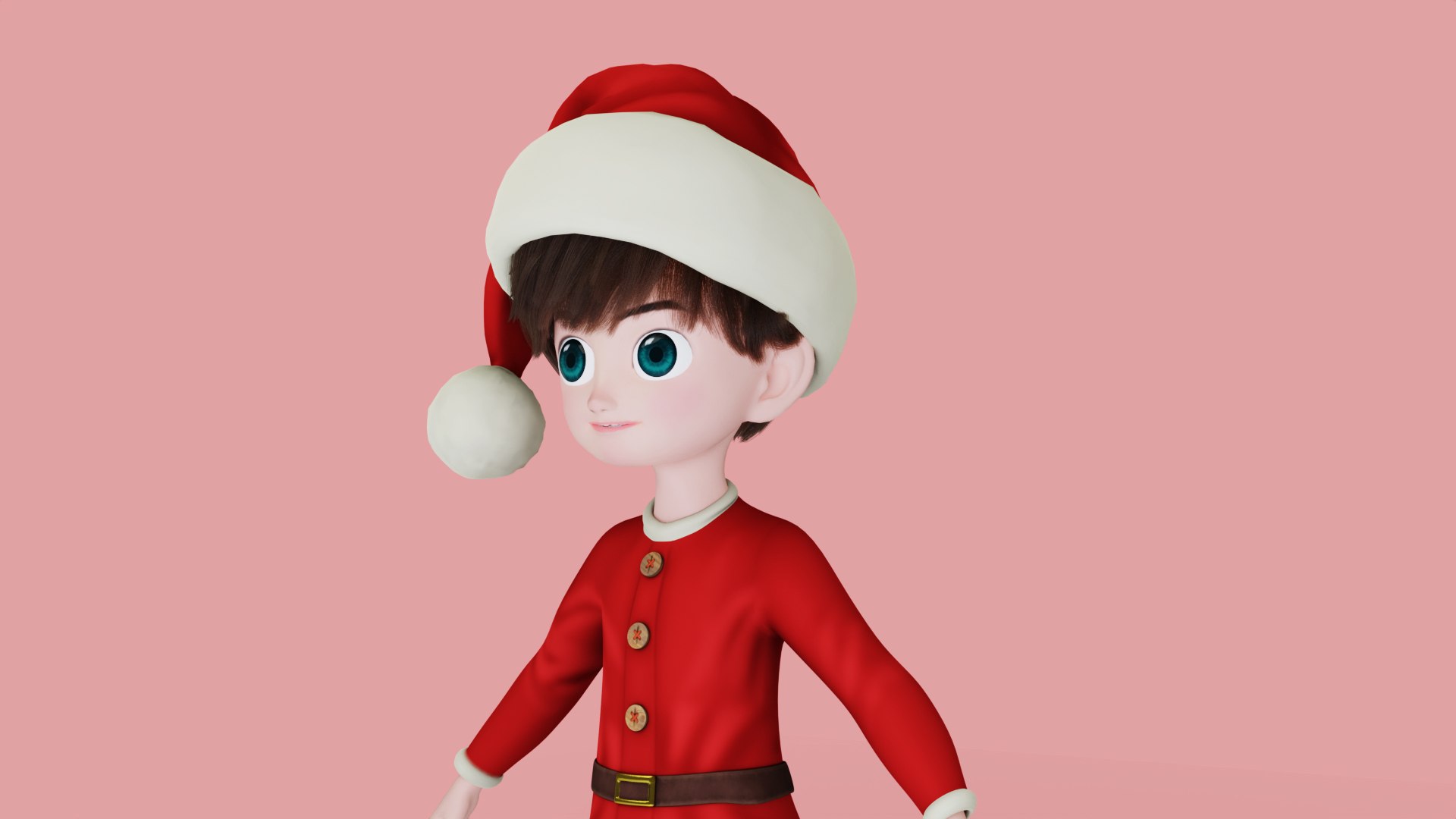 Cartoon Santa Boy Rigged In Blender 3D Model - TurboSquid 1973204