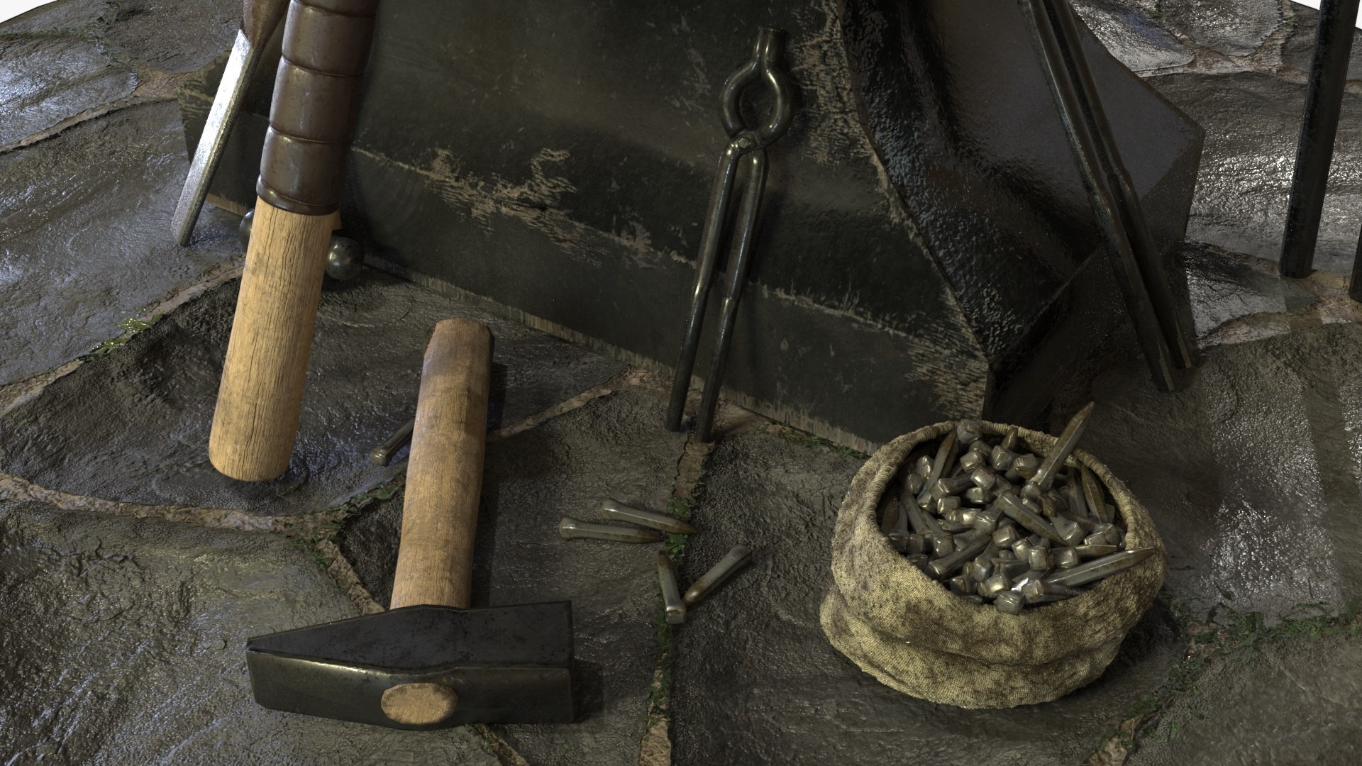 Blacksmith Equipment 3D Model - TurboSquid 1865455