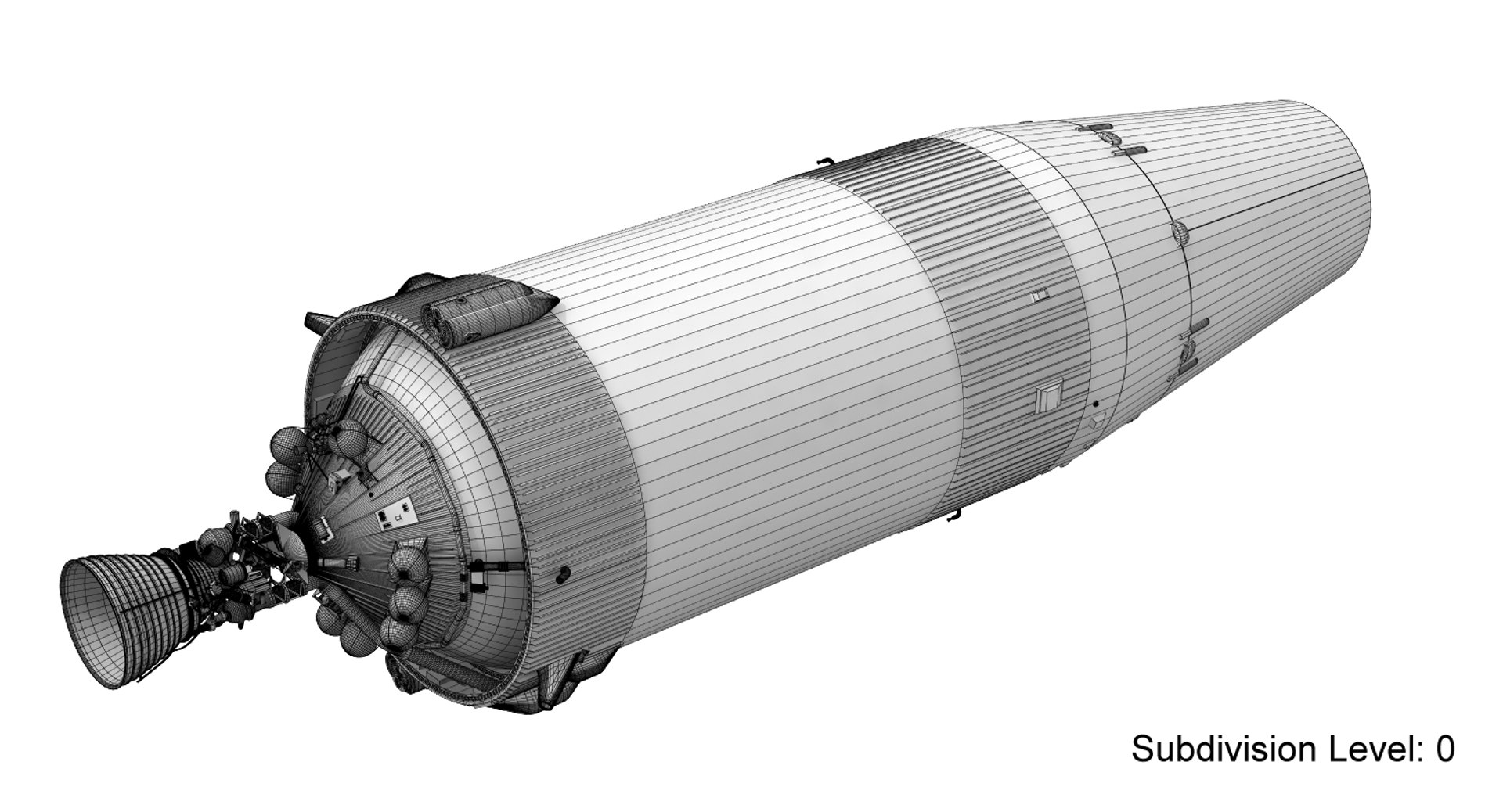 3d saturn s-ivb stage apollo model
