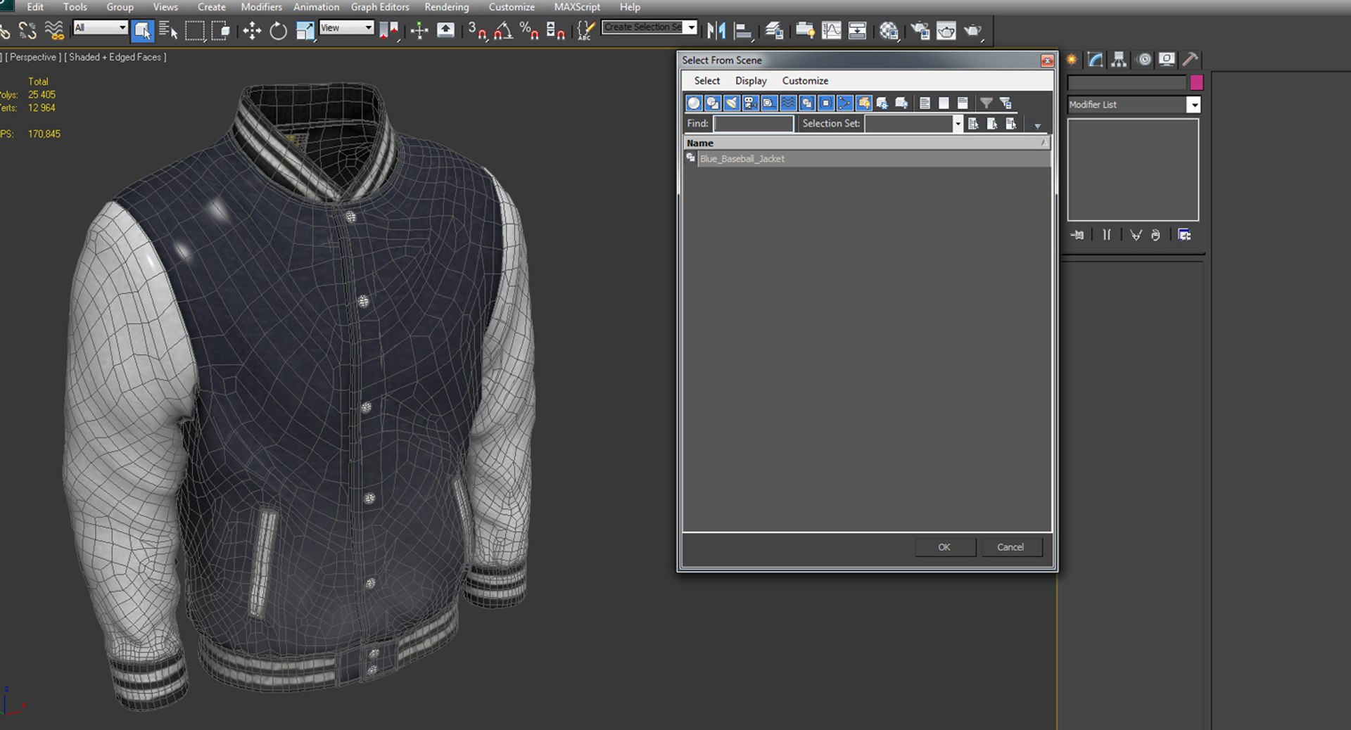 blue baseball jacket 3d model