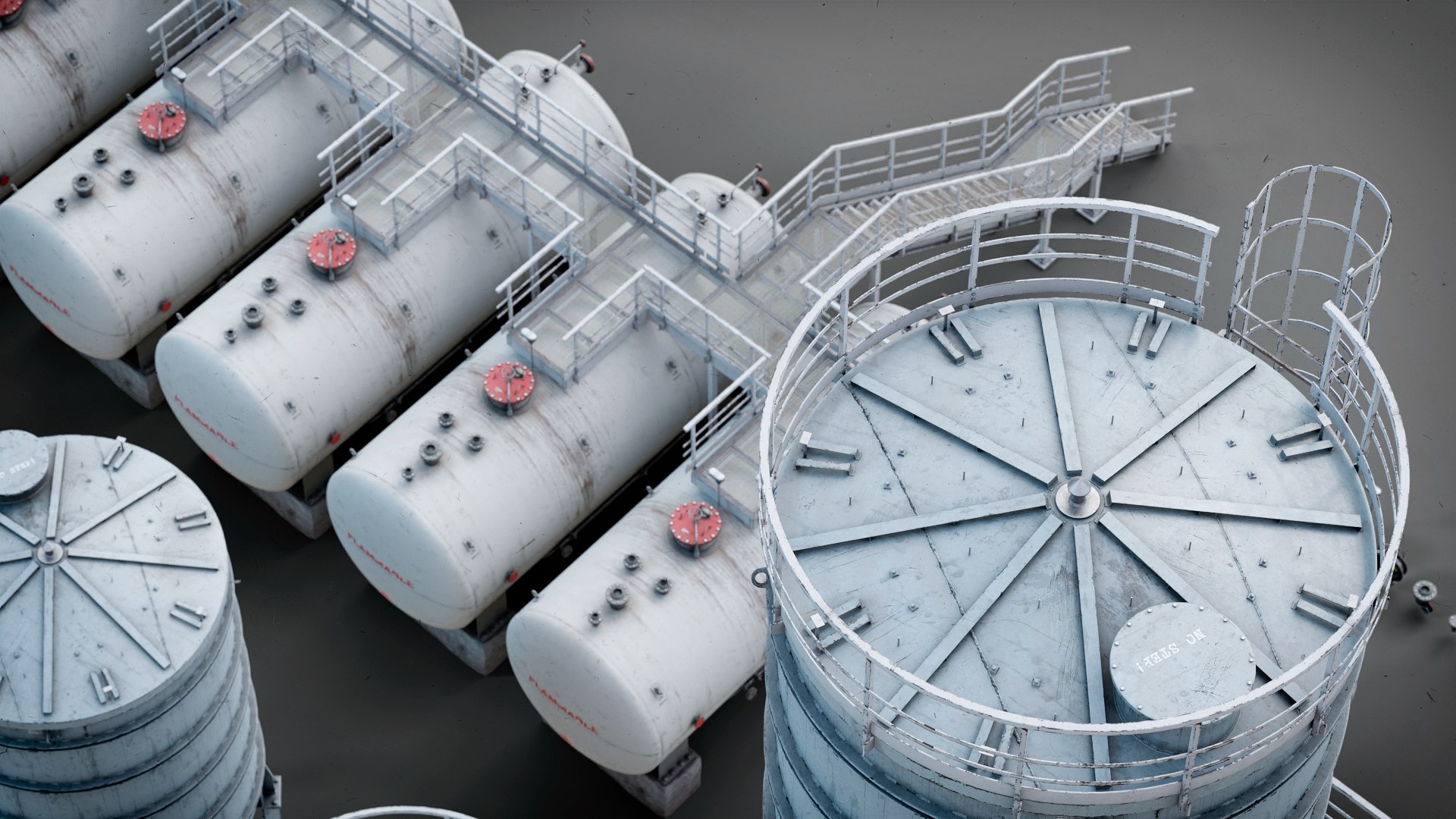 Industrial Storage Silo Pack Realtime 3D Model - TurboSquid 2239766