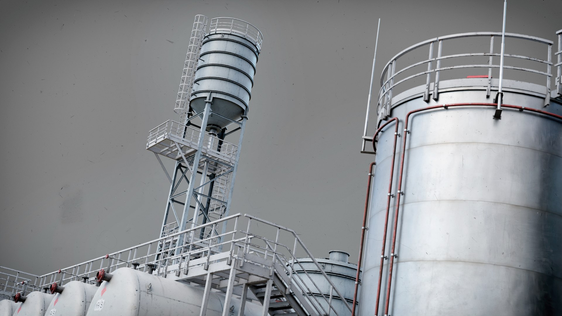 Industrial Storage Silo Pack Realtime 3D Model - TurboSquid 2239766
