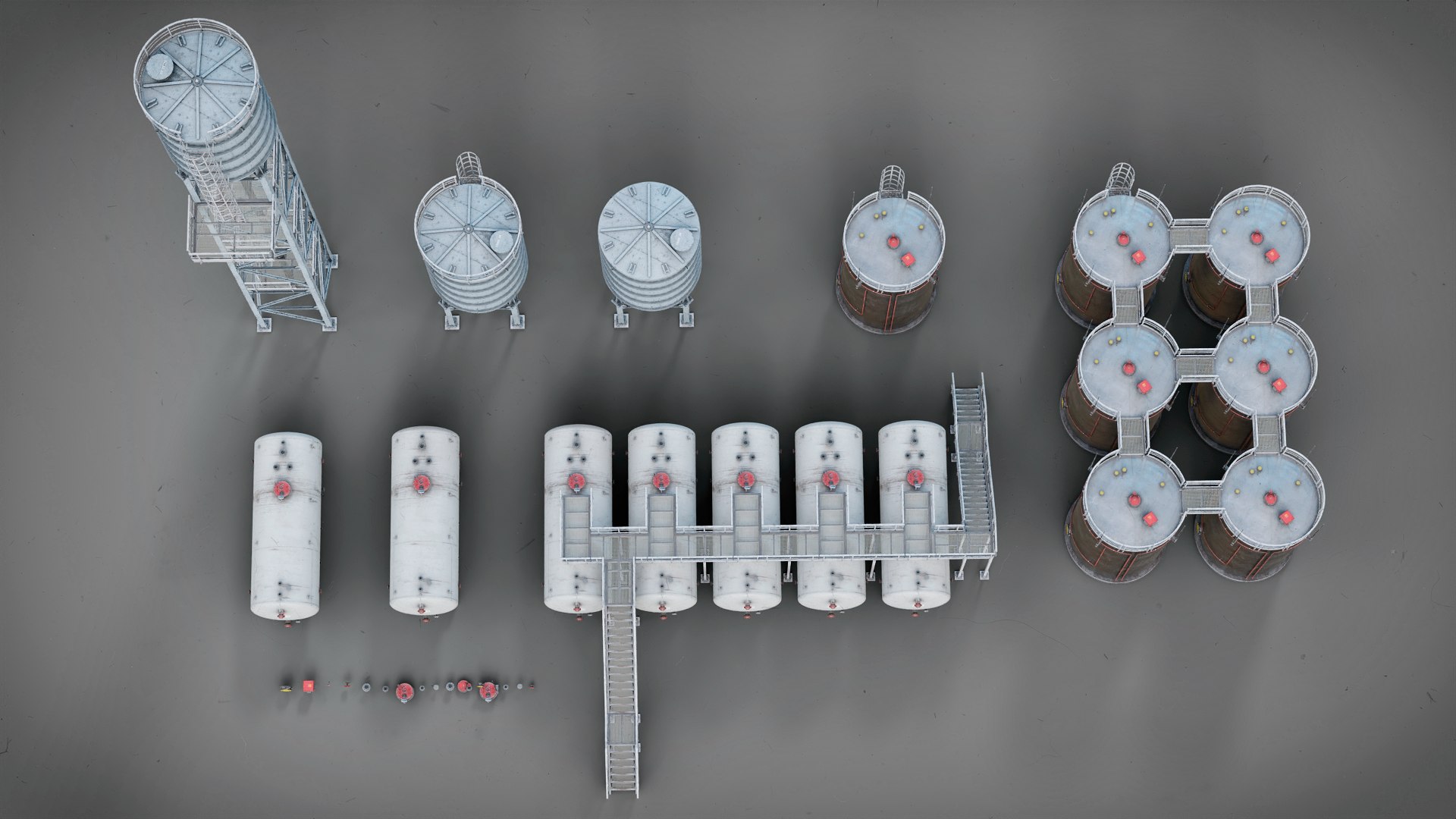 Industrial Storage Silo Pack Realtime 3D Model - TurboSquid 2239766