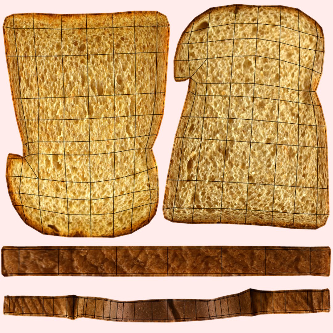 3D Model Whole Wheat Bread Slice - TurboSquid 1814077