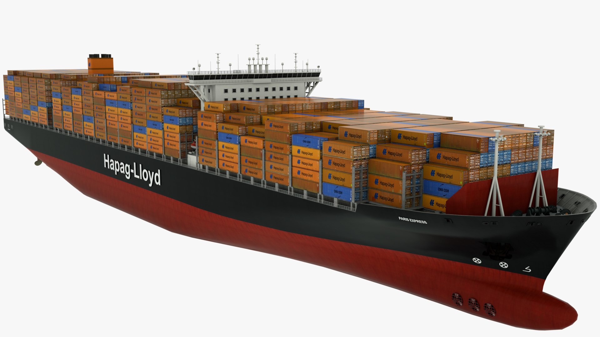 Containerschiff Hapag Lloyd Paris Express 3D-Modell - TurboSquid 1733537