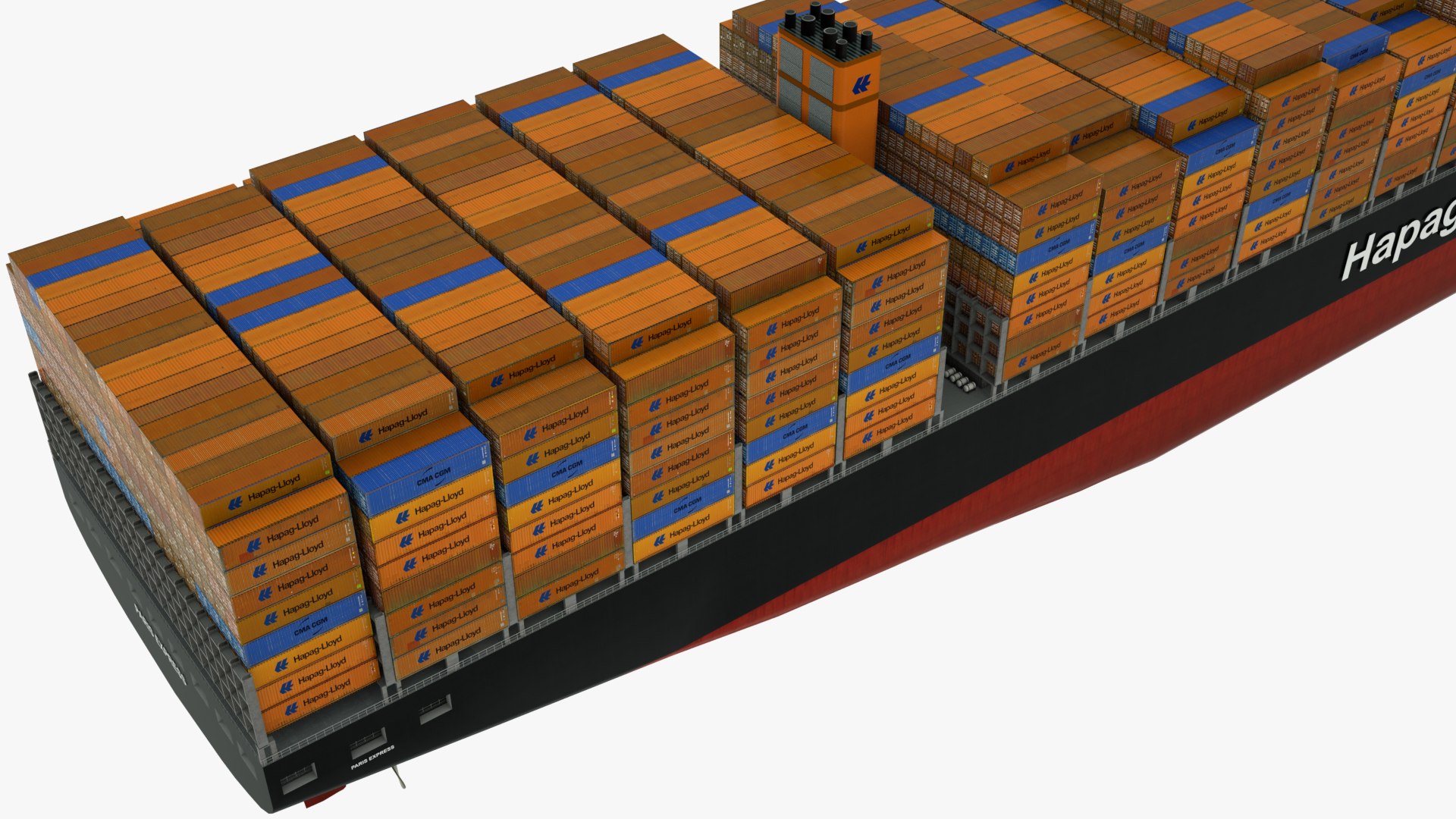 Container Ship Hapag Lloyd Paris Express 3D model - TurboSquid 1733537