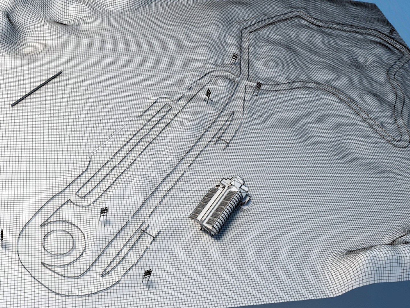 3d Model Of Biathlon Track - 1200m