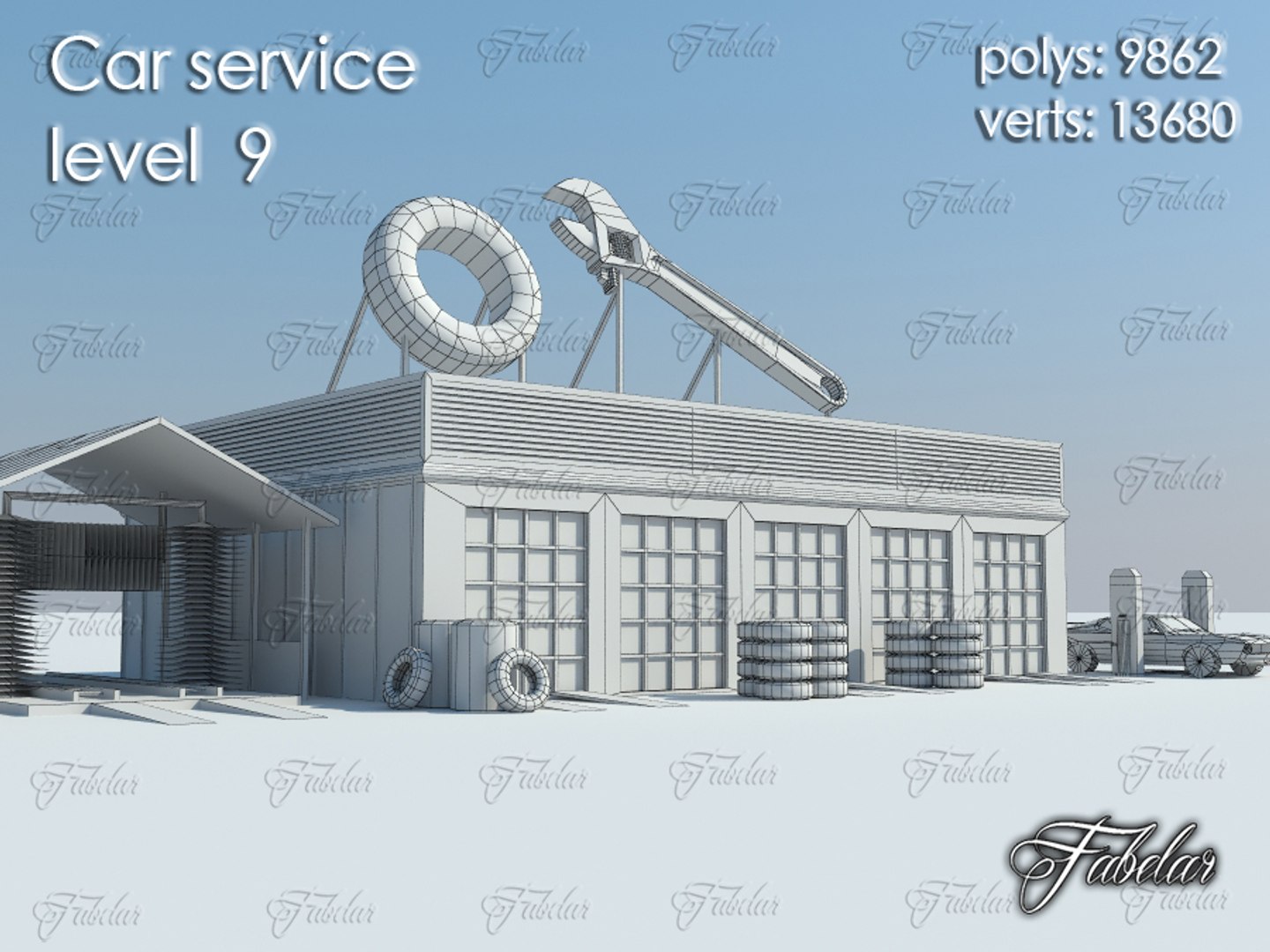 Car Service Level 9 3d Model