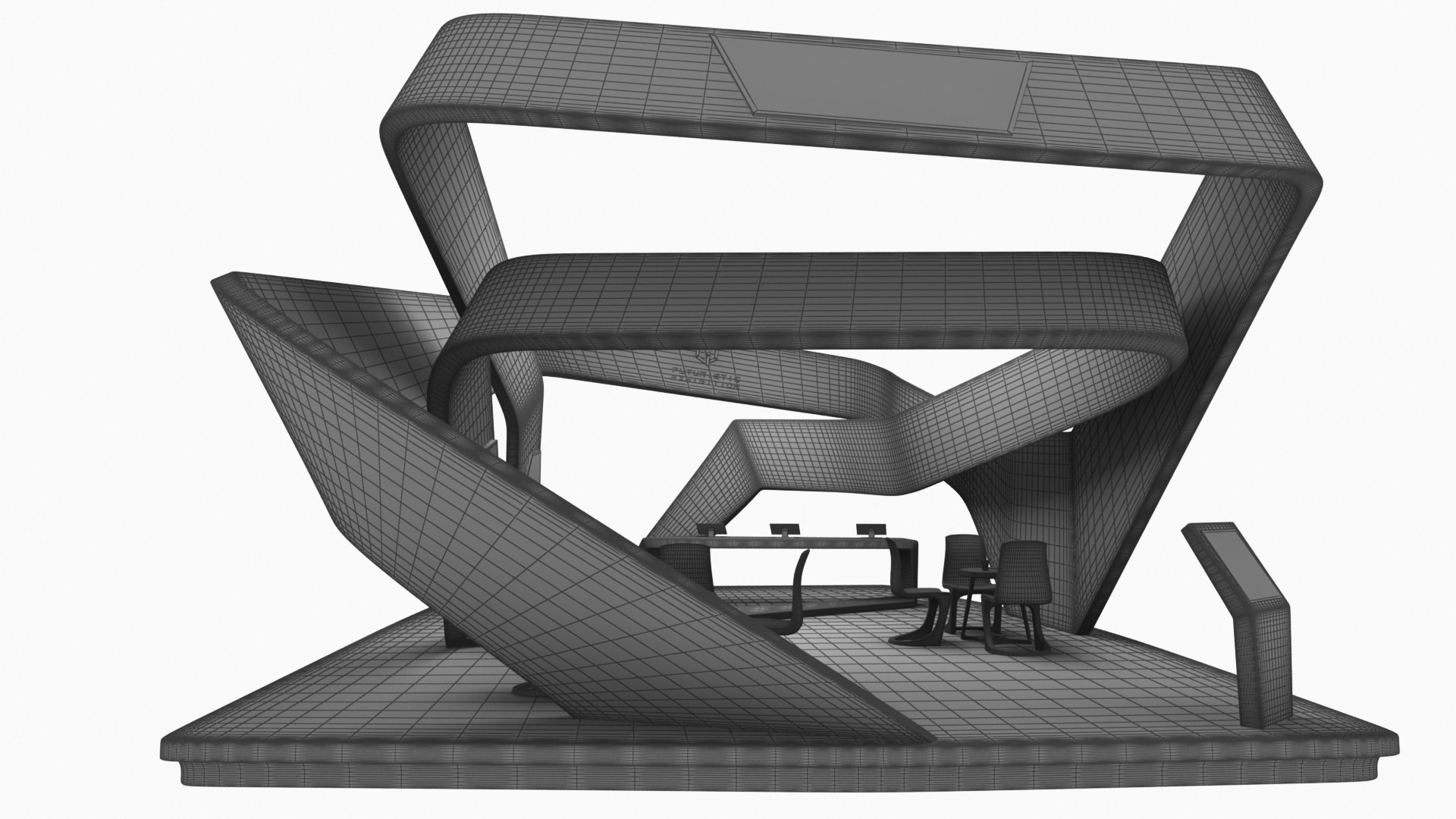 Futuristic Exhibition Stand 18 3D Model - TurboSquid 1902783