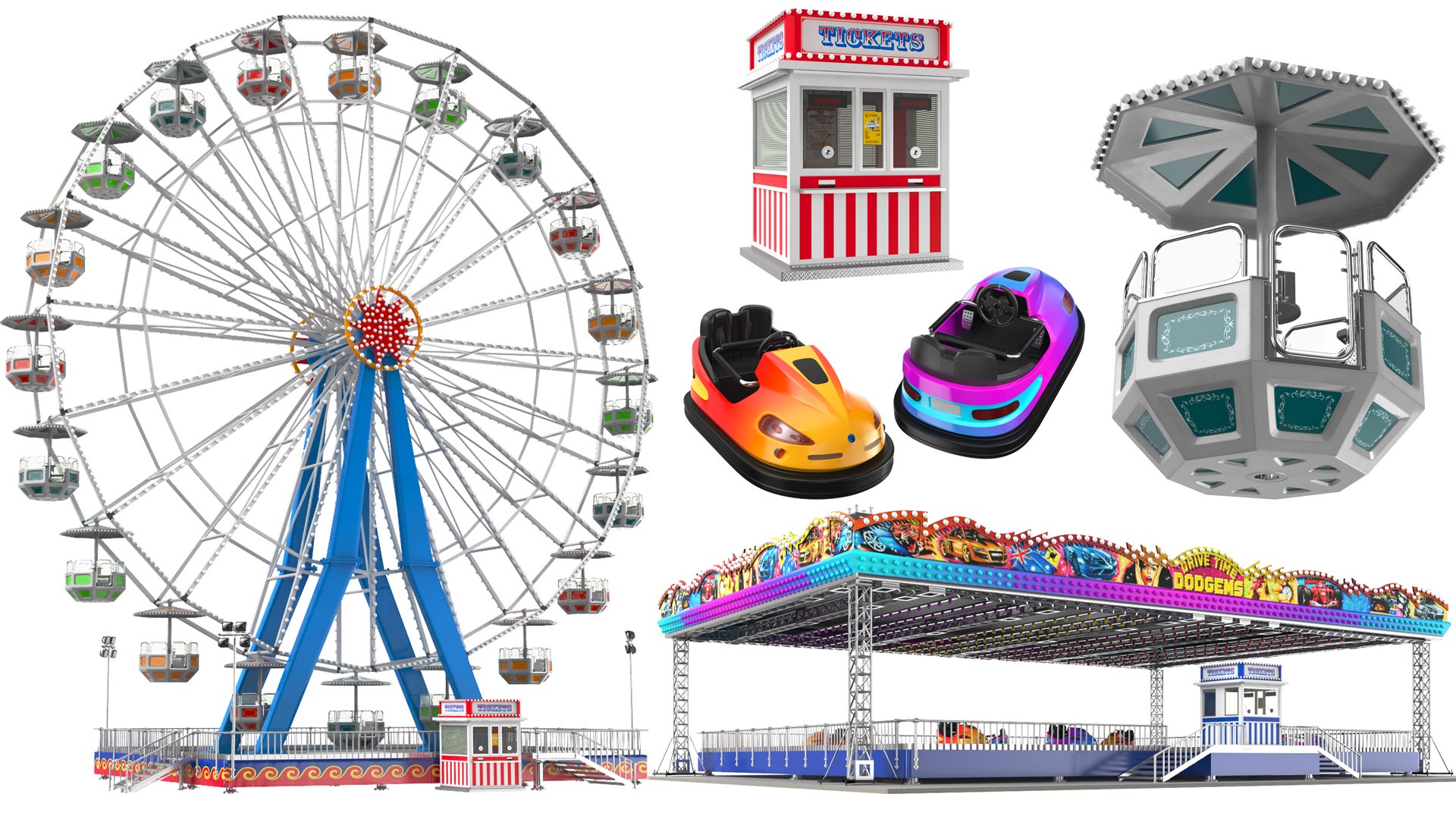 Two Detailed Amusement Park Games 3D model - TurboSquid 2125906