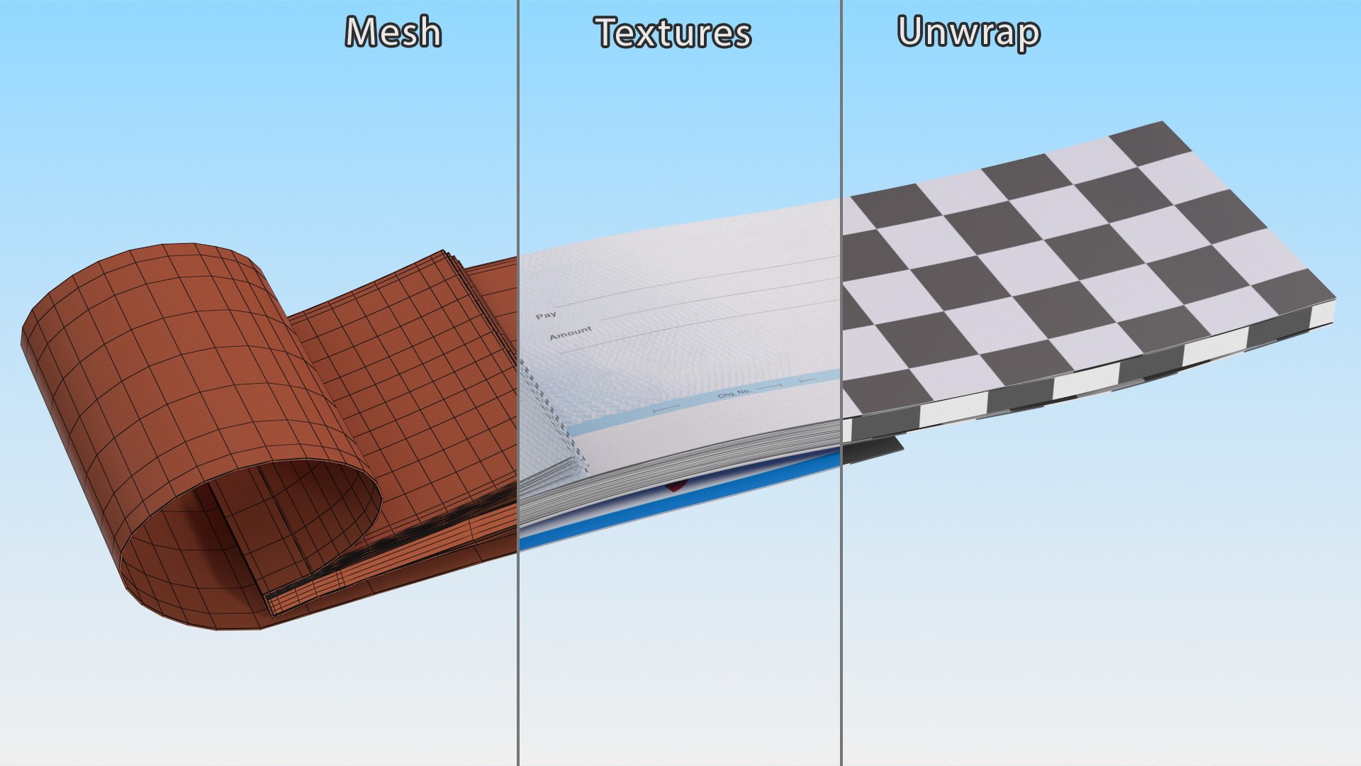 Cheque Book Torn Pages 3D Model - TurboSquid 1926588