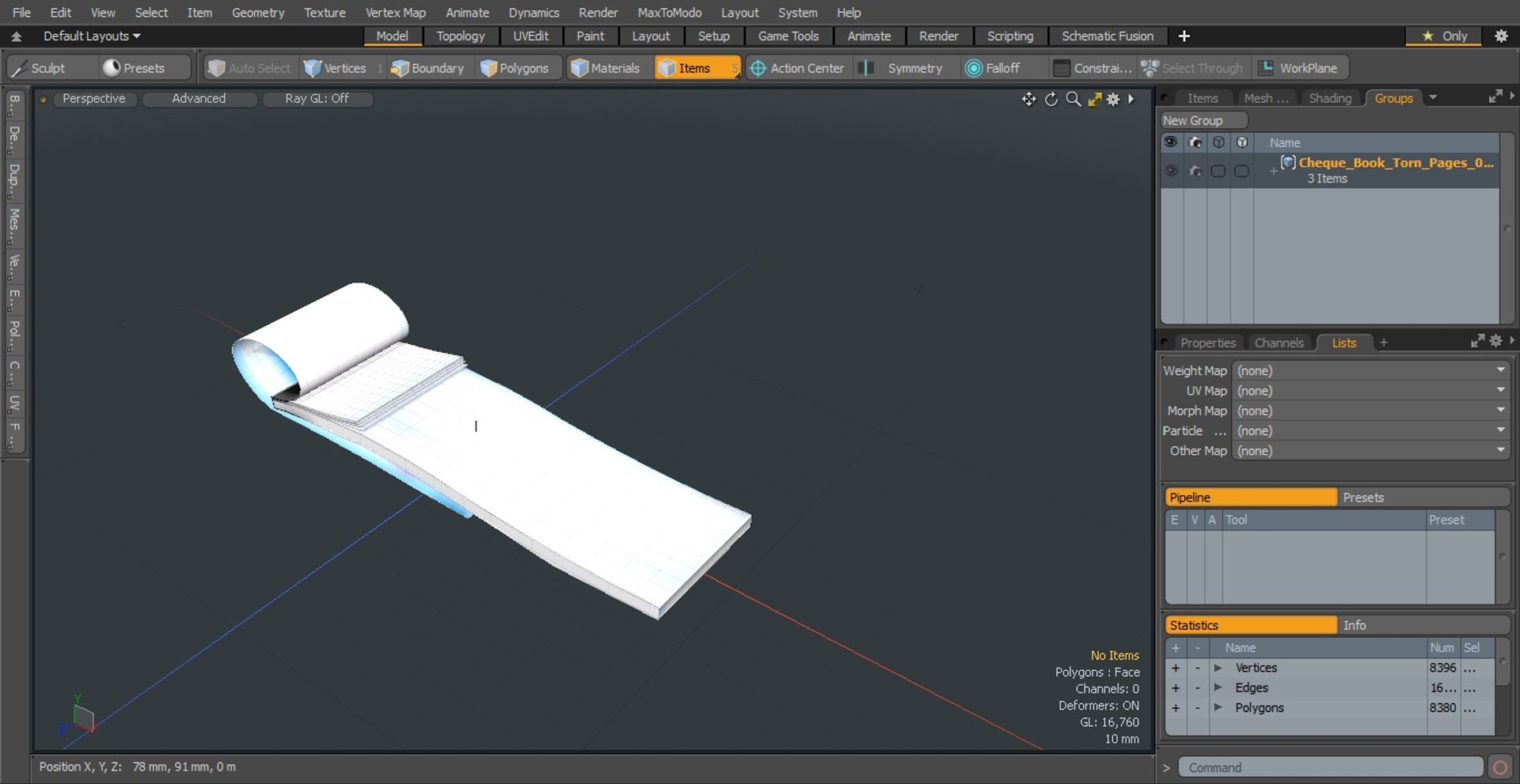 Cheque Book Torn Pages 3D Model - TurboSquid 1926588