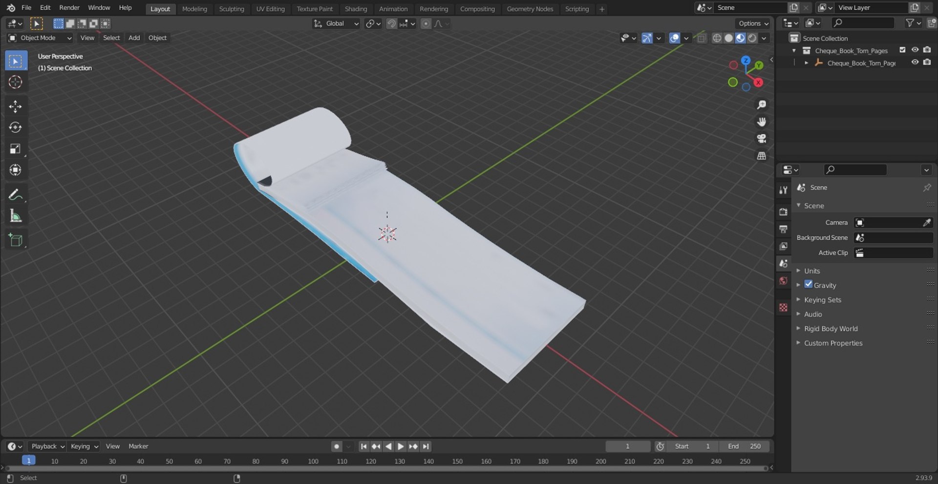 Cheque Book Torn Pages 3D Model - TurboSquid 1926588