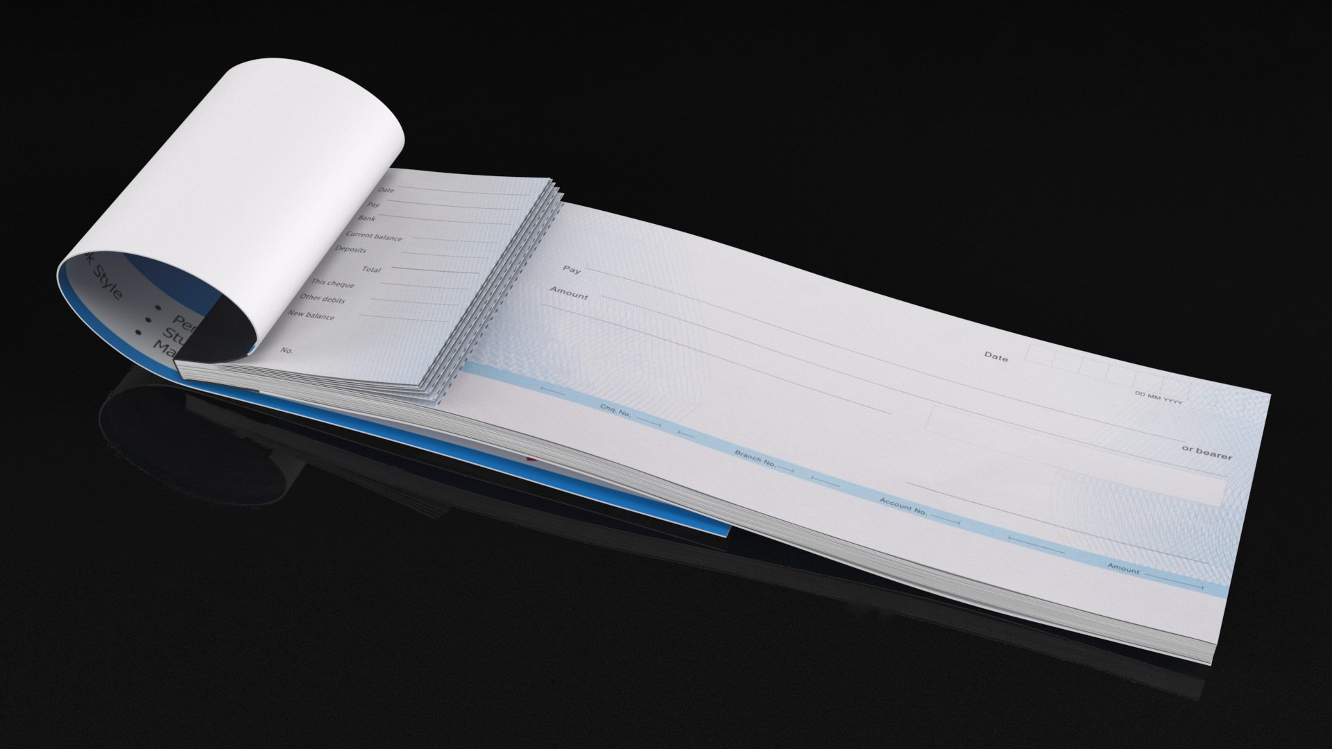 Cheque Book Torn Pages 3D Model - TurboSquid 1926588
