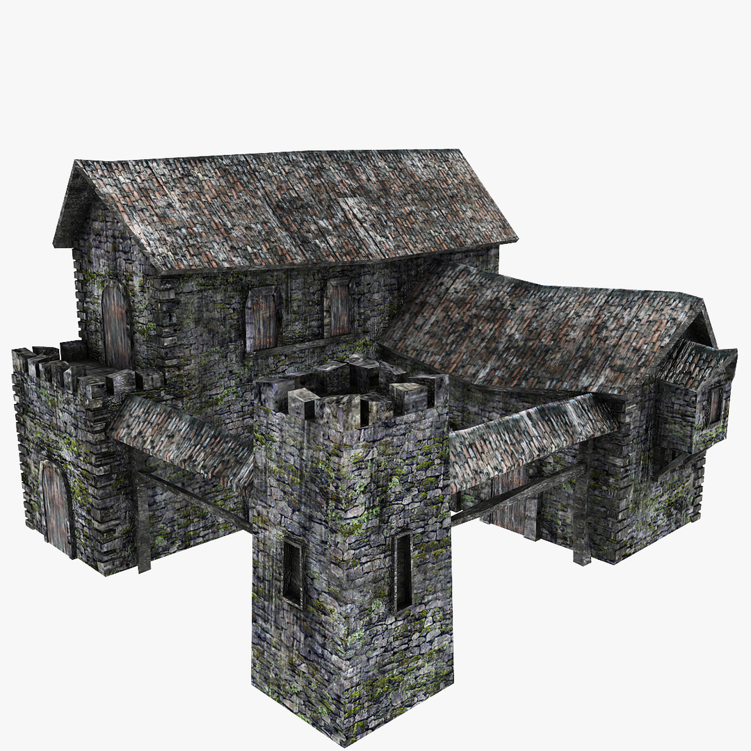 3d model medieval barracks