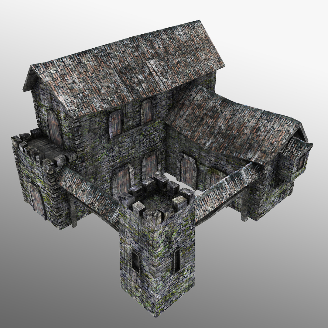3d model medieval barracks