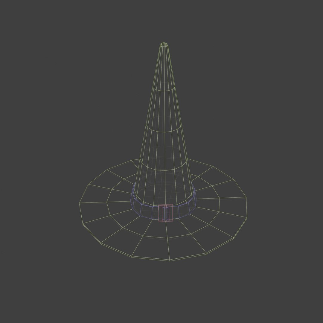 3D Witch Wizard Hat Low Polly Game Ready Model - TurboSquid 1806665