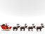 3d Santa S Sleigh Reindeer Model