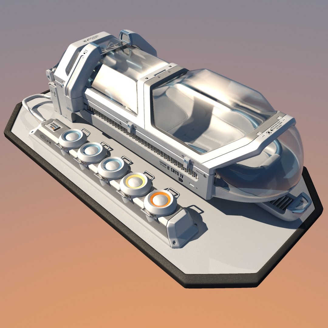 Obj Futuristic Sci Fi Cryopod
