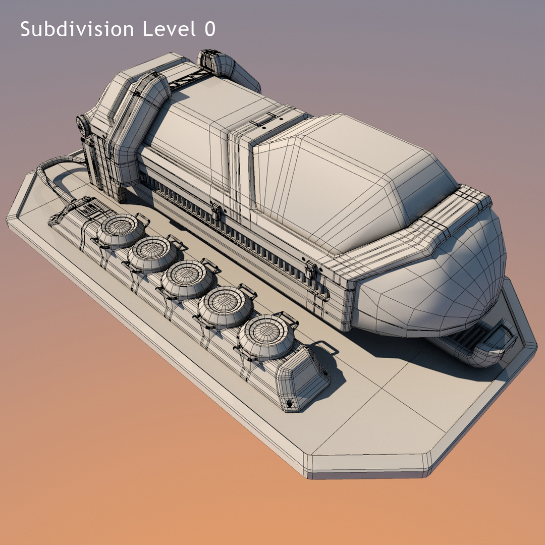 obj futuristic sci fi cryopod