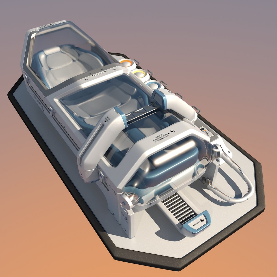 Obj Futuristic Sci Fi Cryopod