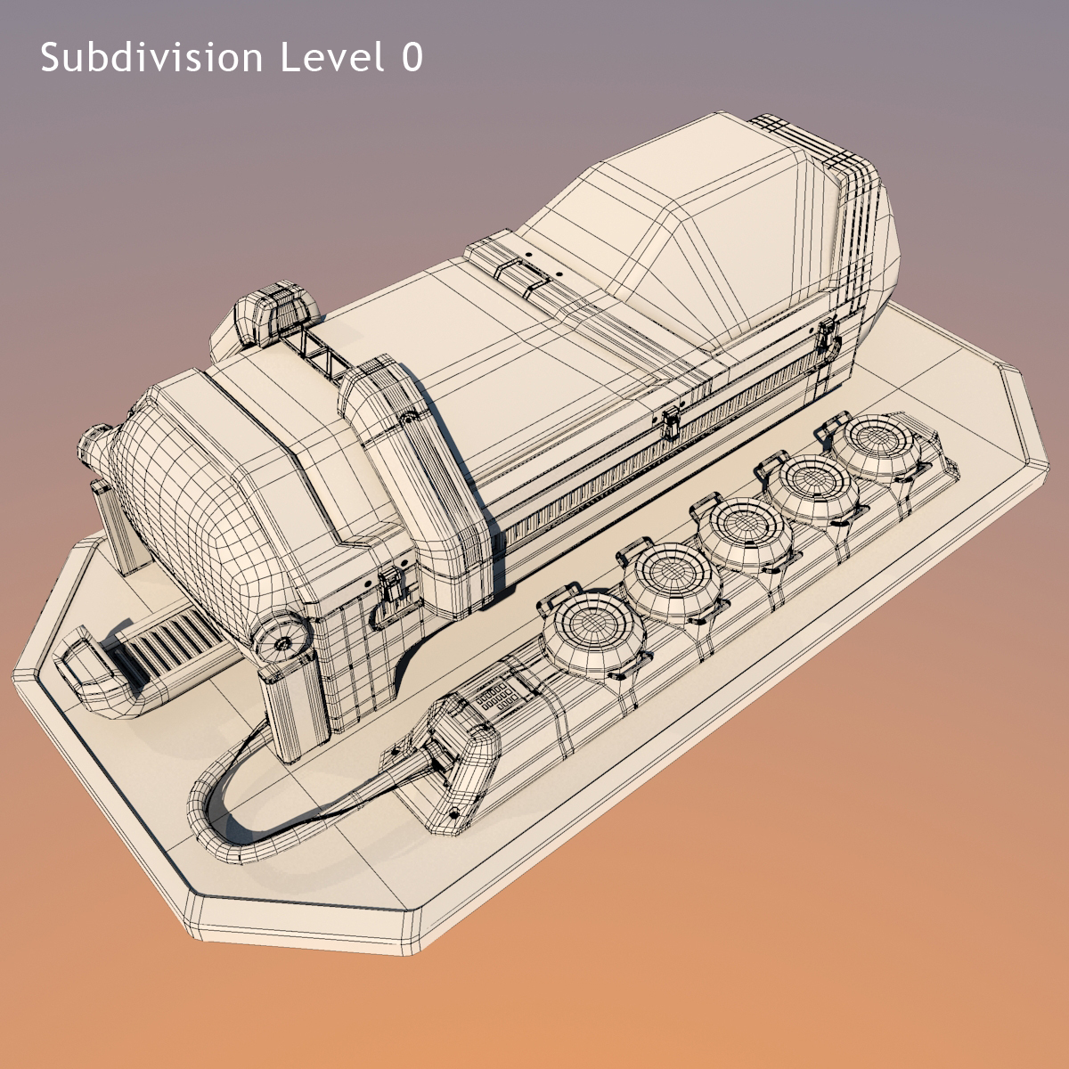 obj futuristic sci fi cryopod