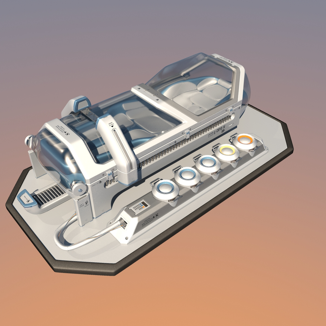 Obj Futuristic Sci Fi Cryopod