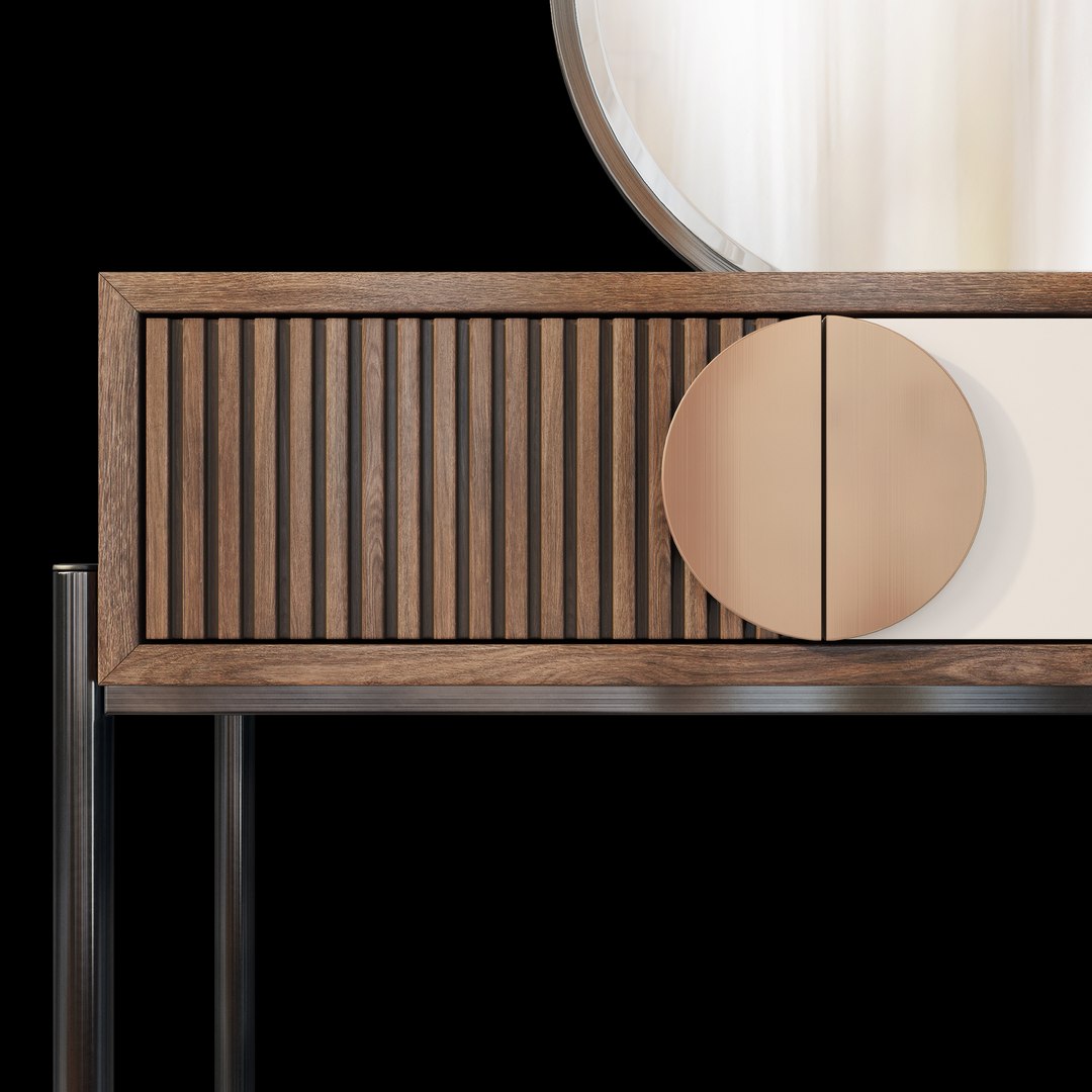 Dressing Table With Mirror Bergamo Wooden Kors Model - TurboSquid 2083509